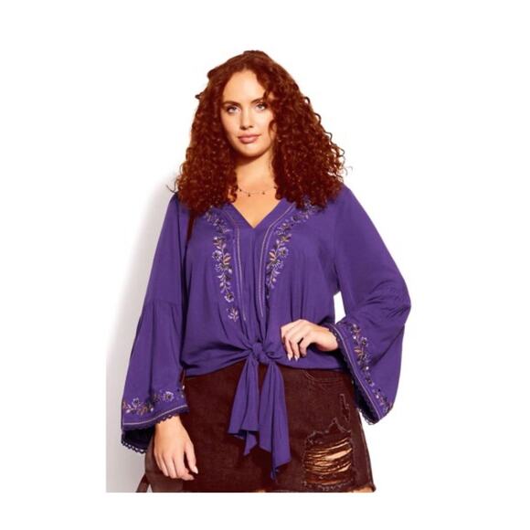 Starling Reine | Tops | Starling Reine Top Mila Embroidered Lace Tie ...